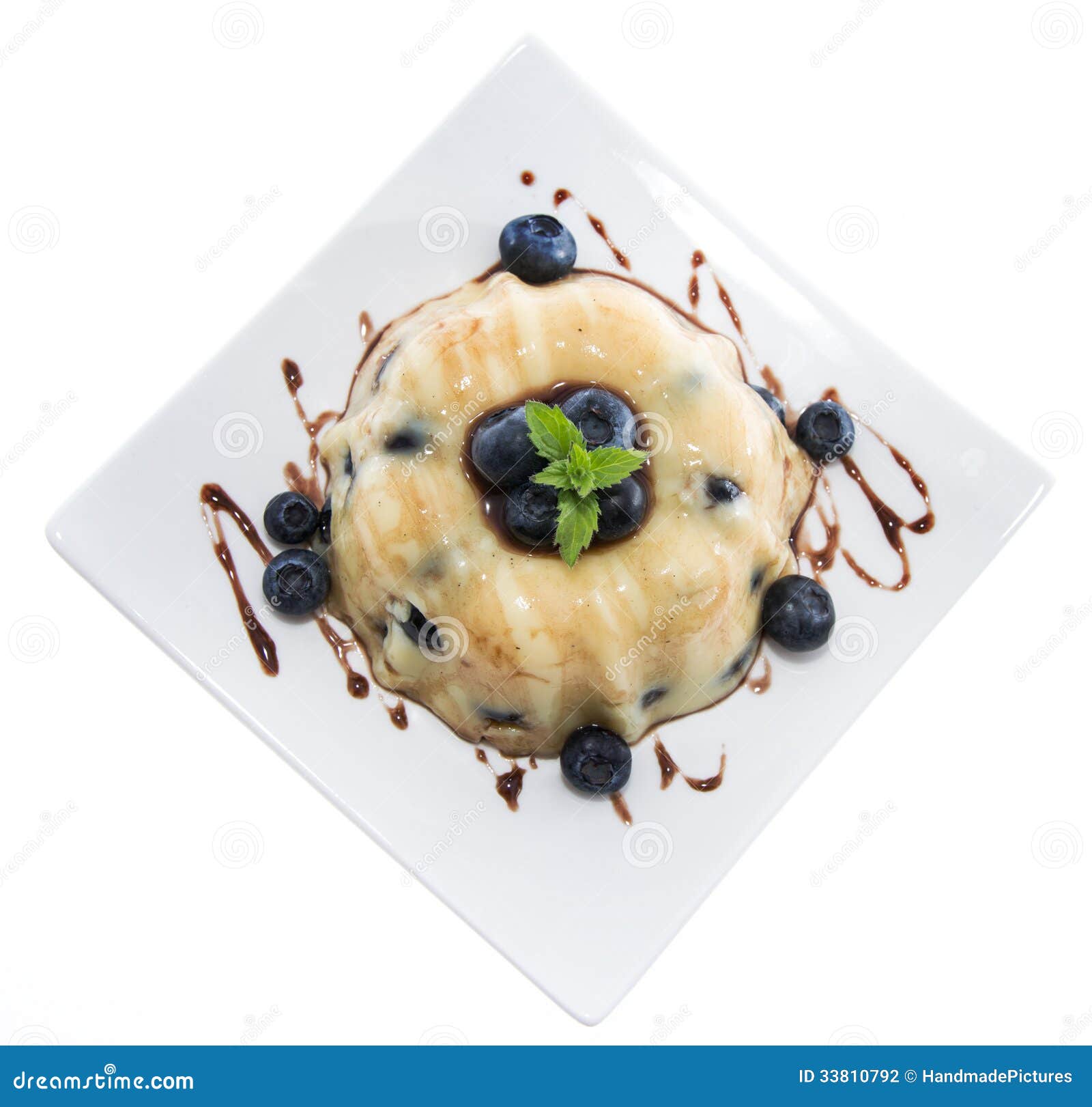 Portion of Pudding (on White) Stock Photo - Image of bowl, berries ...