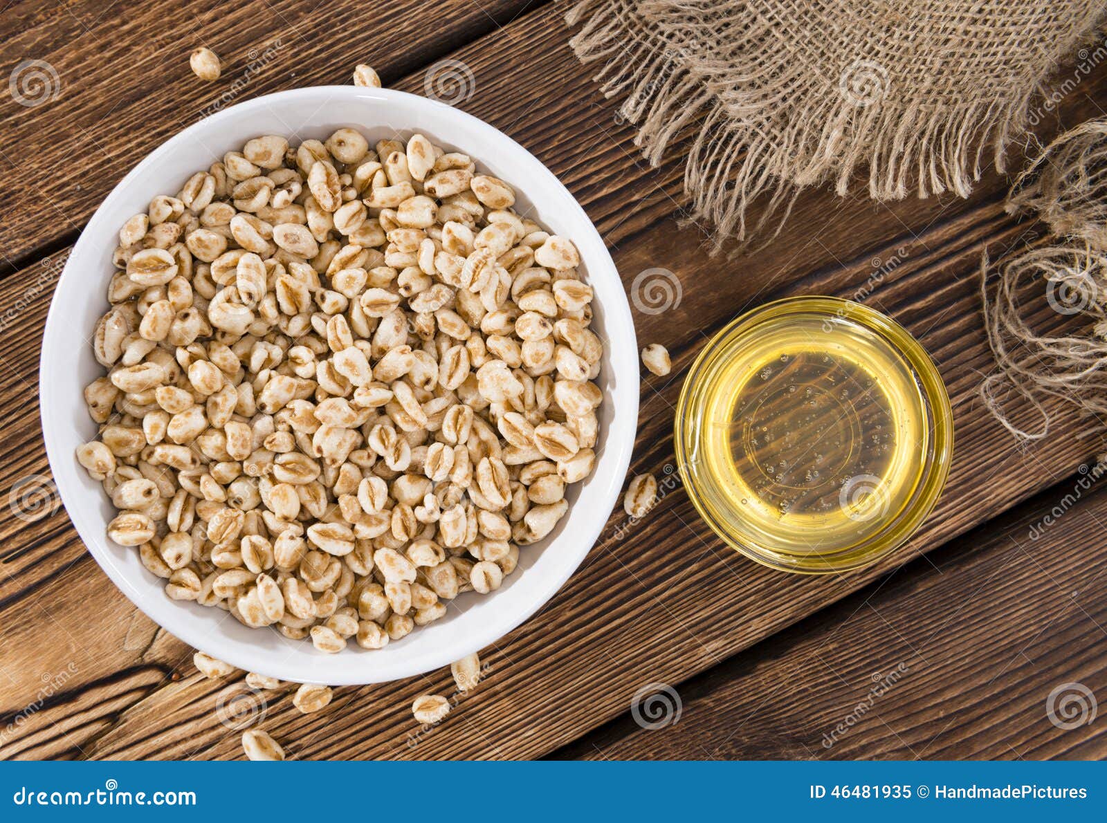 Portion of puffed wheat stock image. Image of grain, close - 46481935