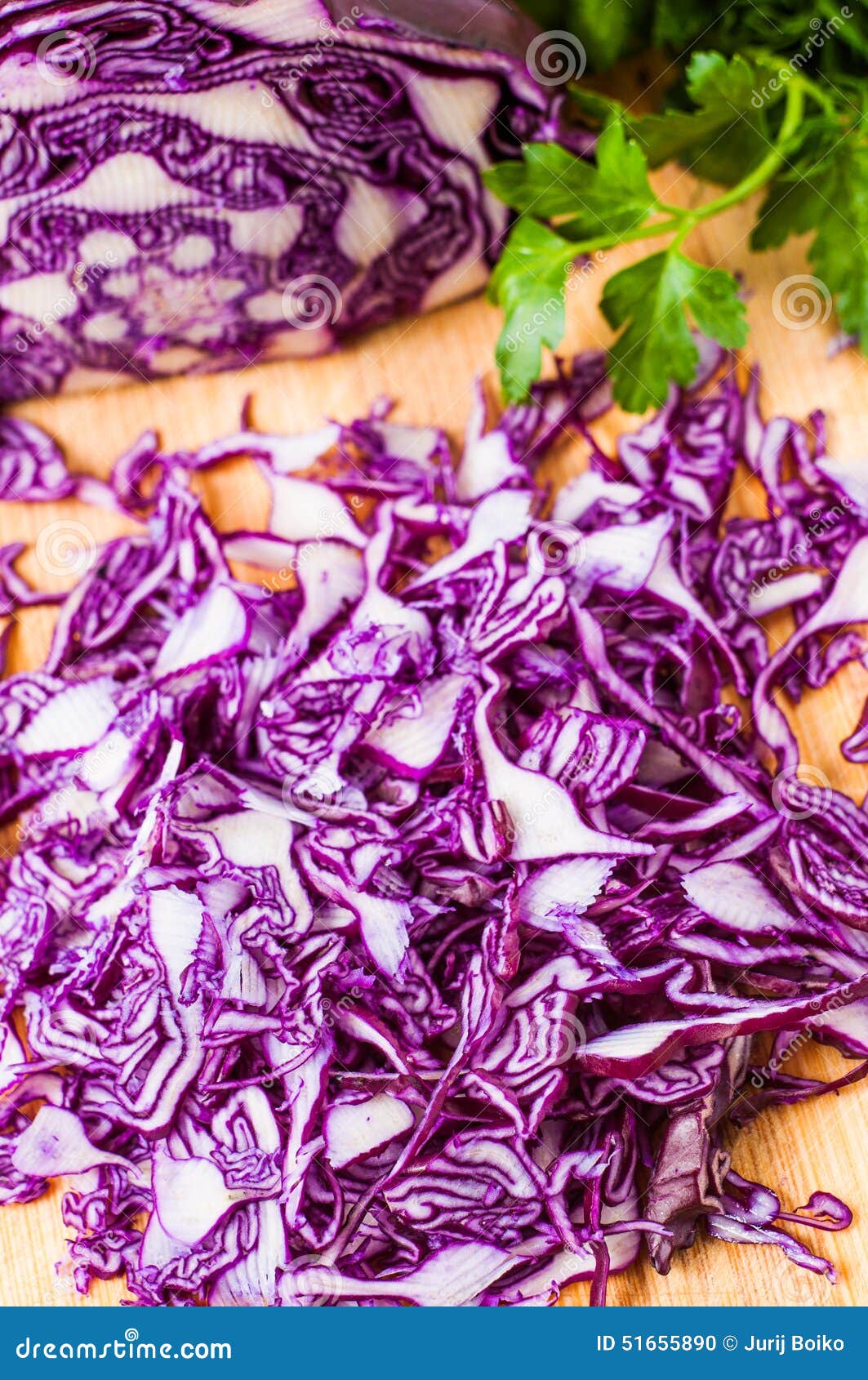 Portion of Red and Parsley Coleslaw on White Background. Stock Photo ...