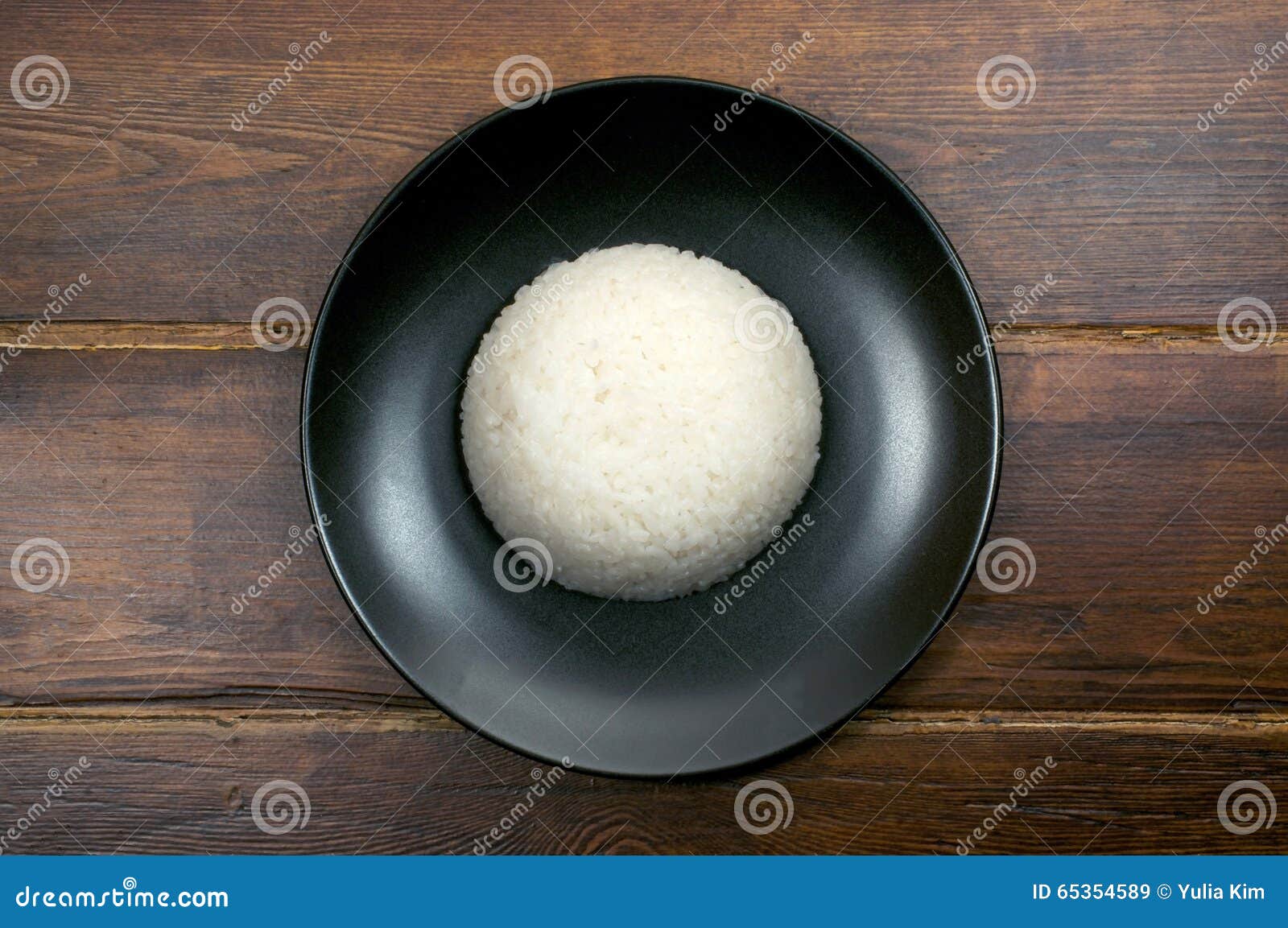 Portion of Rice on the Plate Top View Stock Image - Image of savoury ...