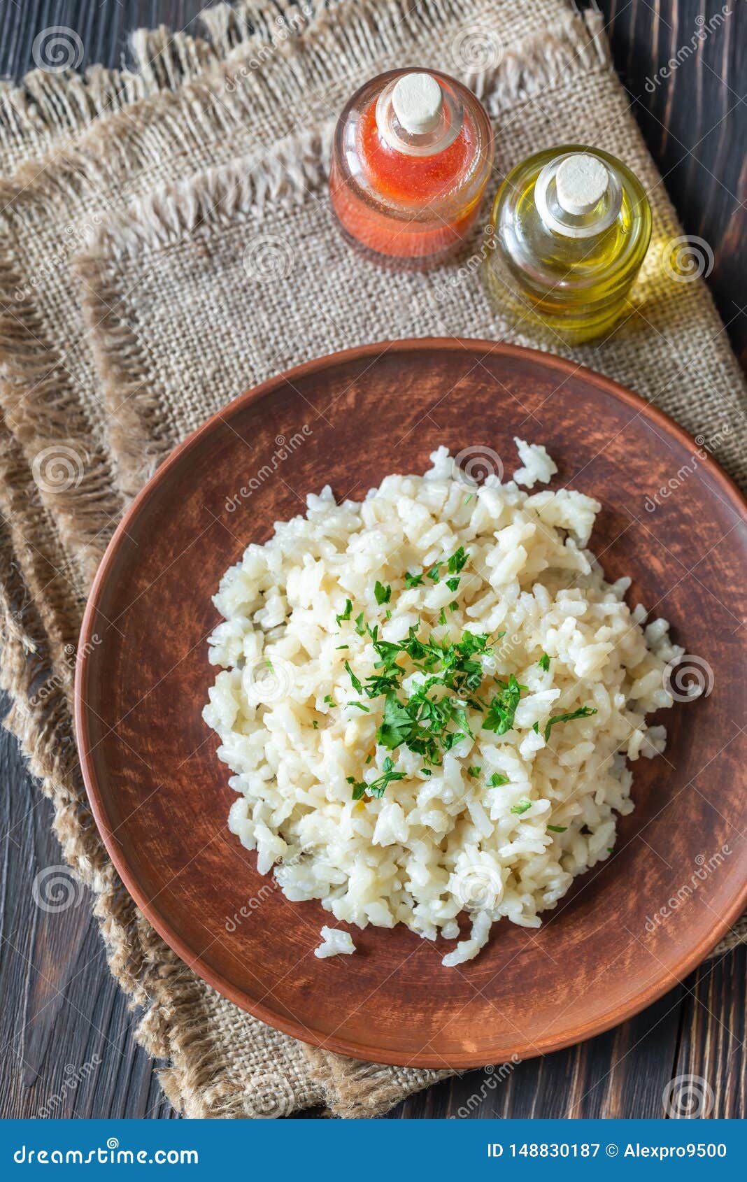 Portion of Risotto on the Wooden Table Stock Image - Image of risotto ...