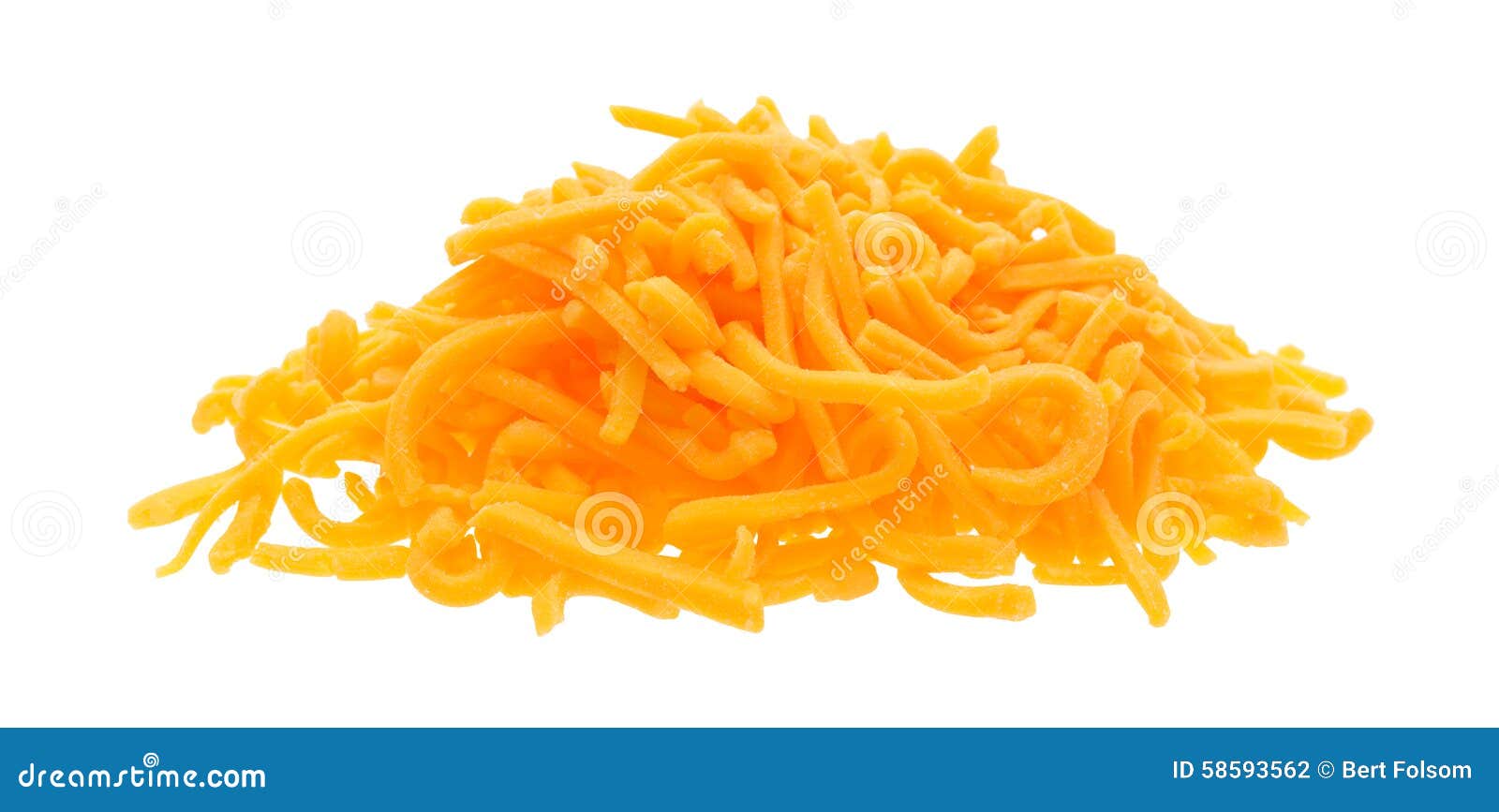 Portion of Shredded Sharp Cheddar Cheese on White Background Stock ...