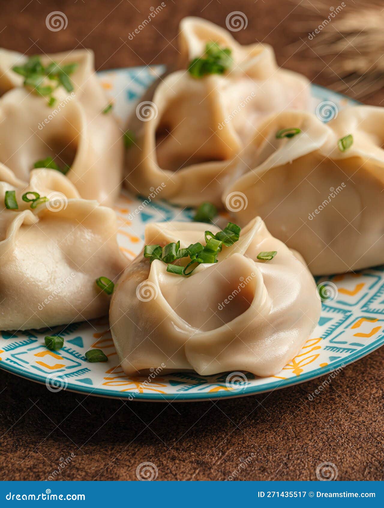 Portion of Steamed Tatar Manti Dumplings Stock Image - Image of menu ...