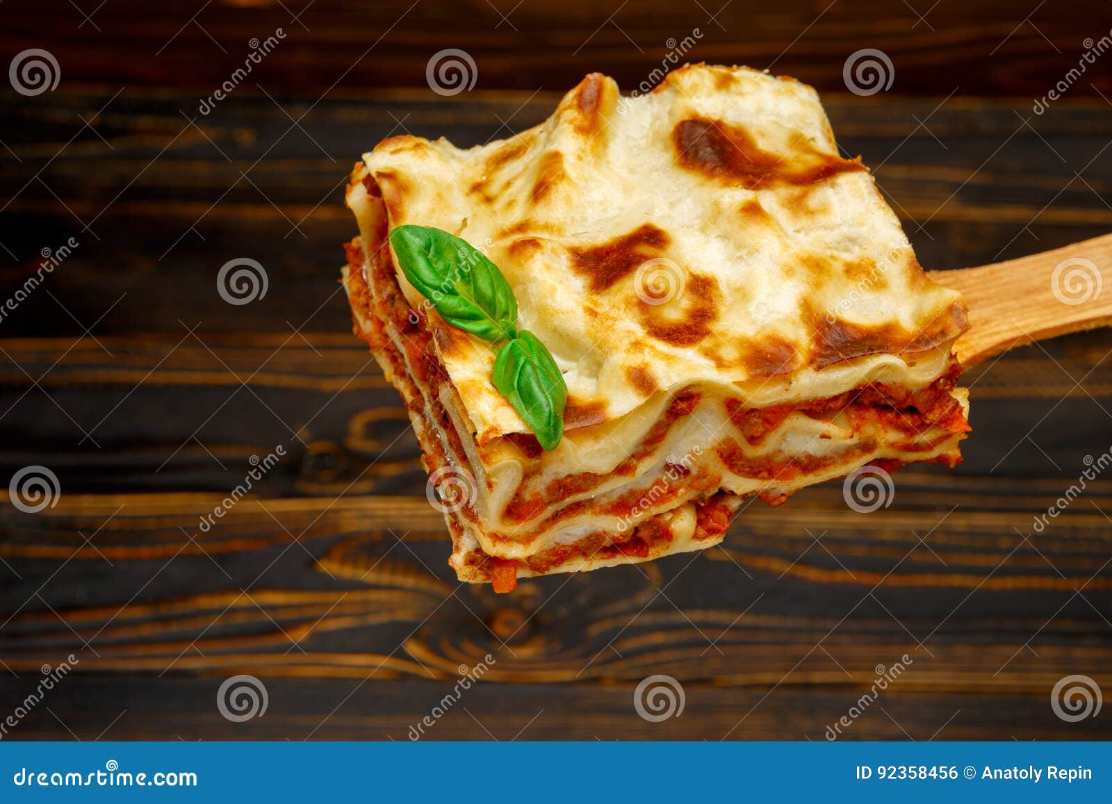 Portion of Tasty Lasagna on Spatula Stock Photo - Image of homemade ...