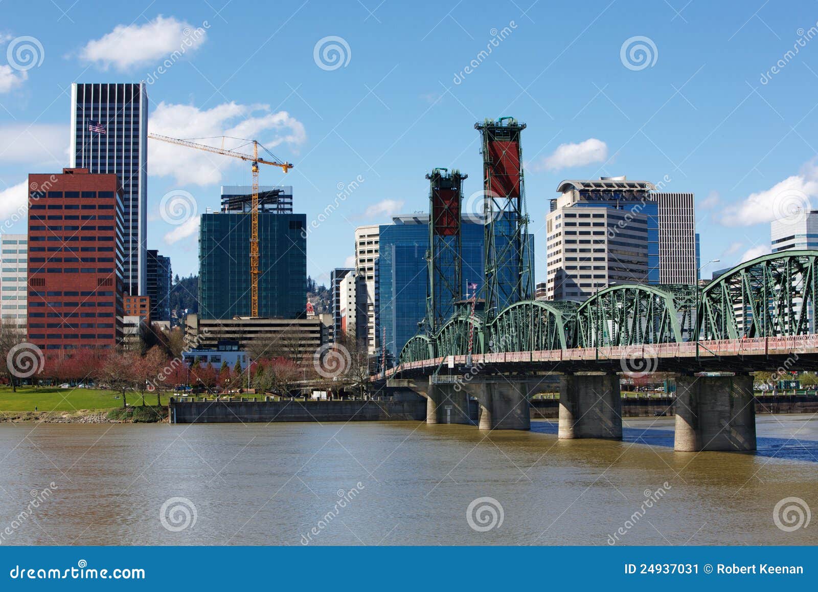 Portland City Bridge and Skyline Stock Image - Image of portland ...