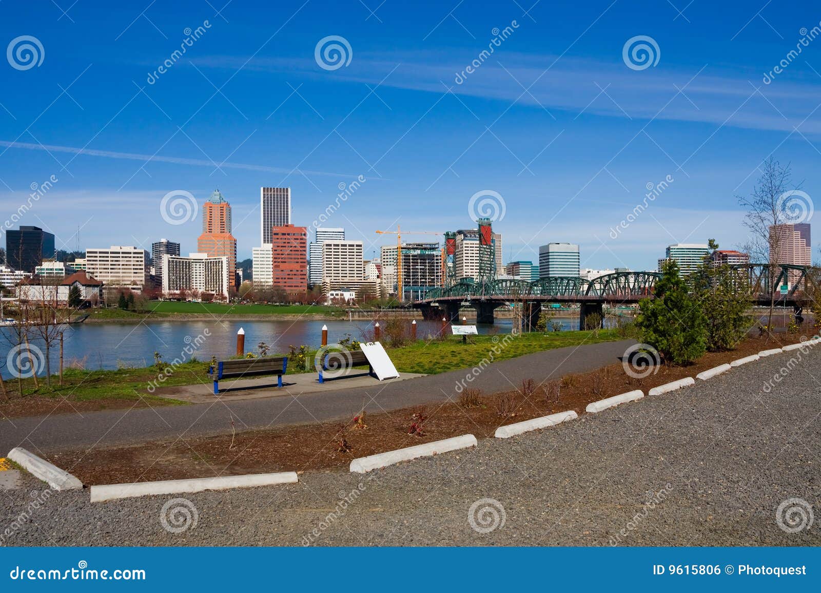 Portland Downtown Waterfront Skyline Panorama Royalty-Free Stock Image ...