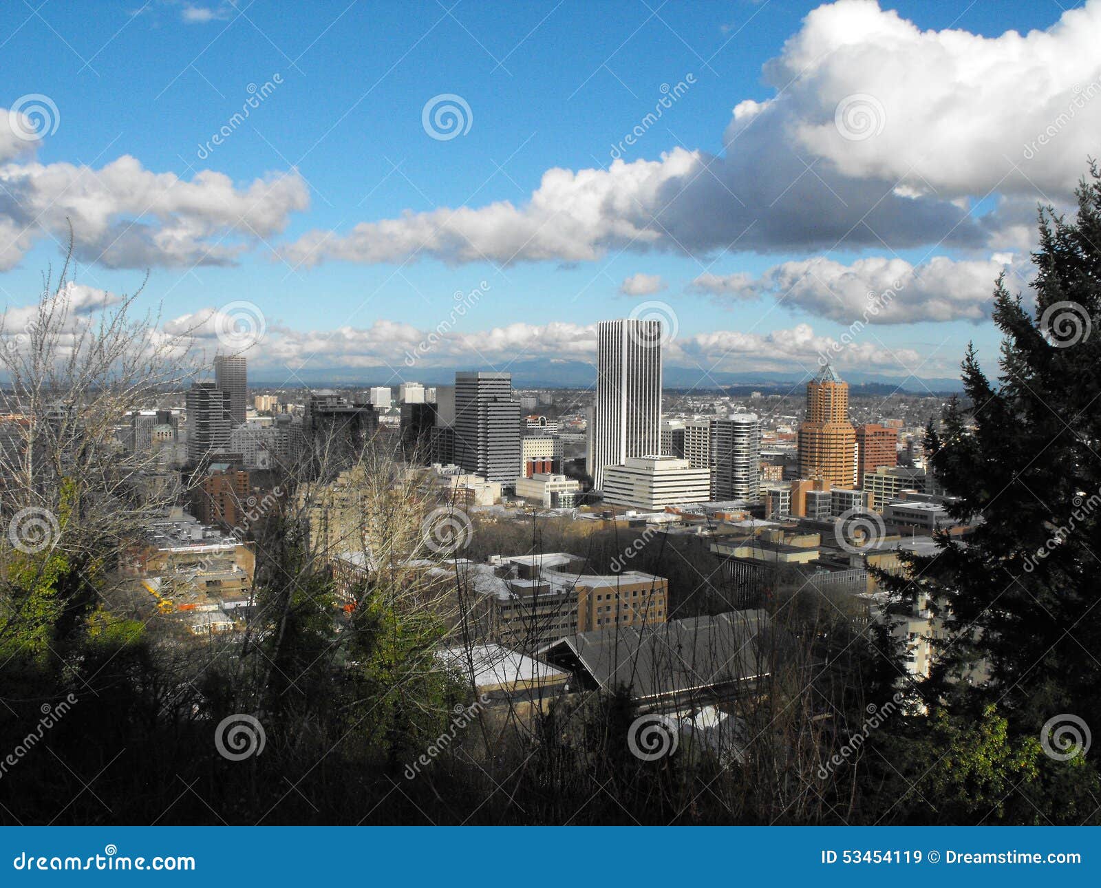 Portland Downtown stock image. Image of angel, pittock - 53454119