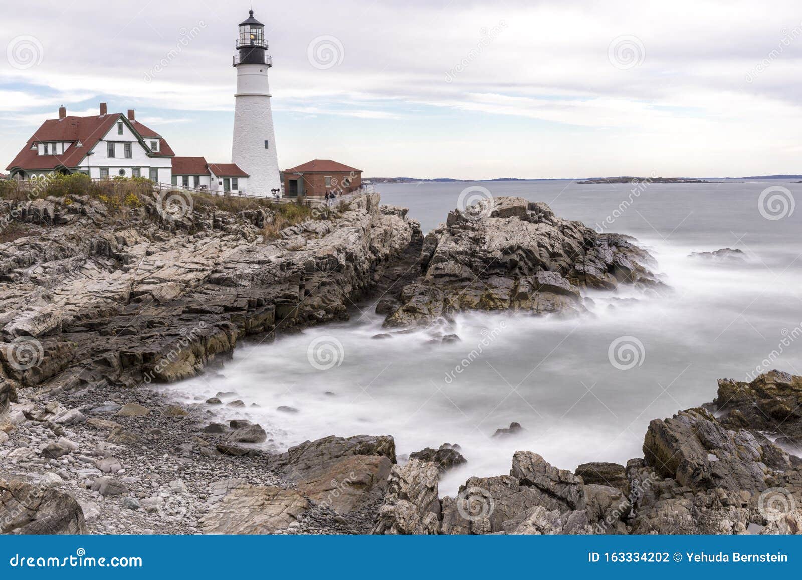 Portland Head Light stock photo. Image of rocks, coast - 163334202