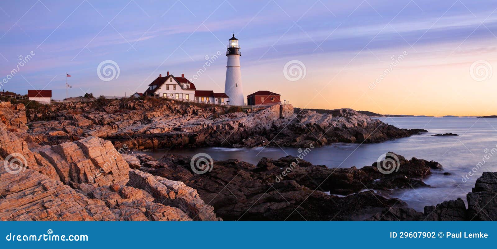 Portland Head Light Dawn stock photo. Image of maritime - 29607902
