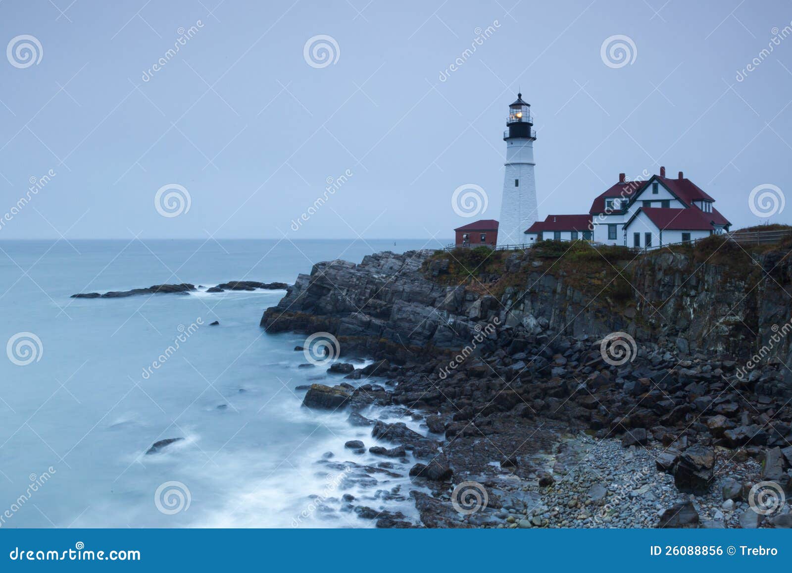 Portland Head Light on Rain Stock Photo - Image of coast, hope: 26088856