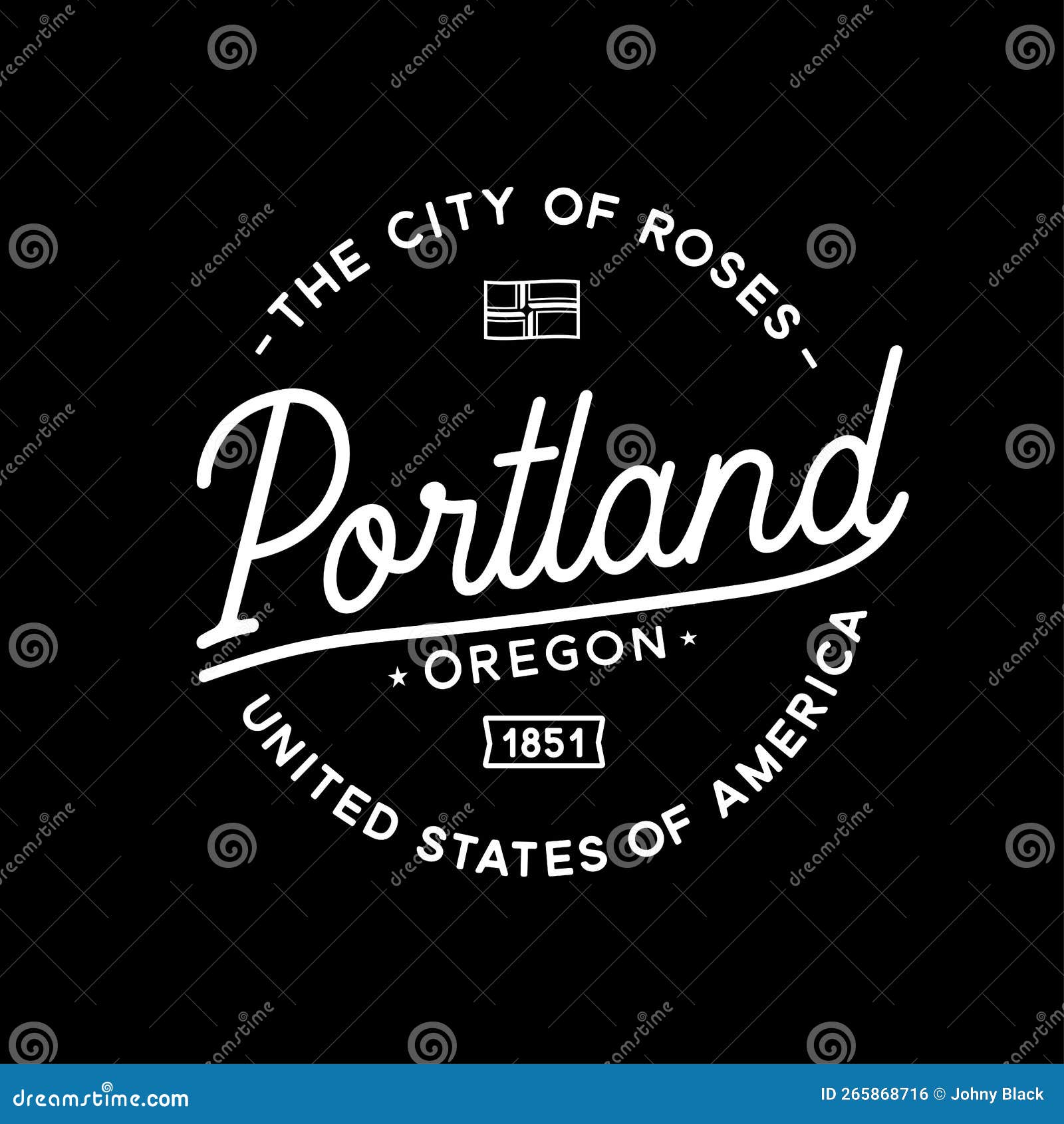 City of Portland. the City of Roses. Vector and Illustration. Stock ...
