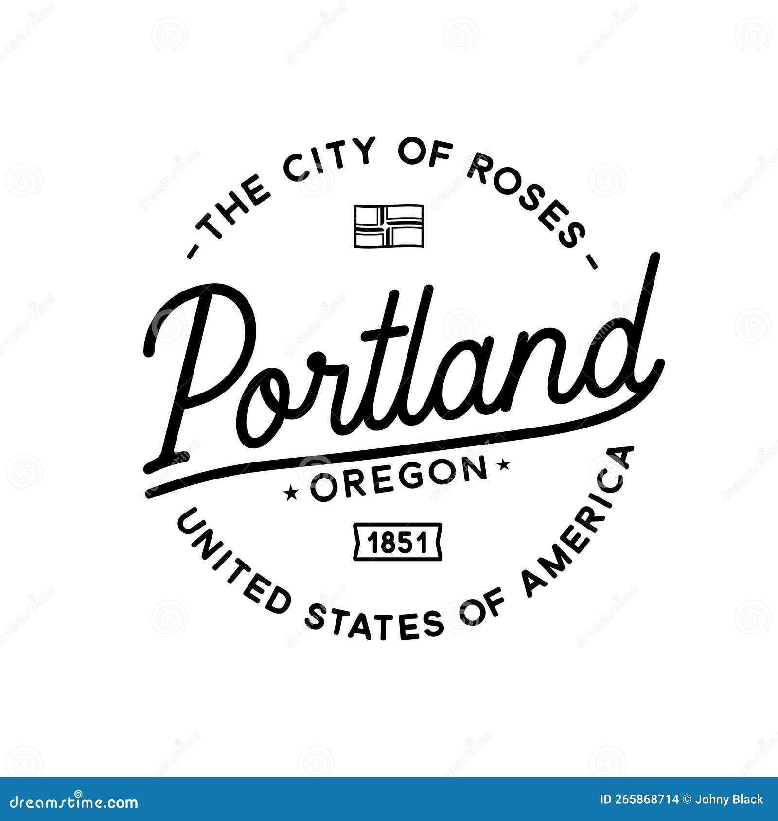 City of Portland. the City of Roses. Vector and Illustration. Stock ...