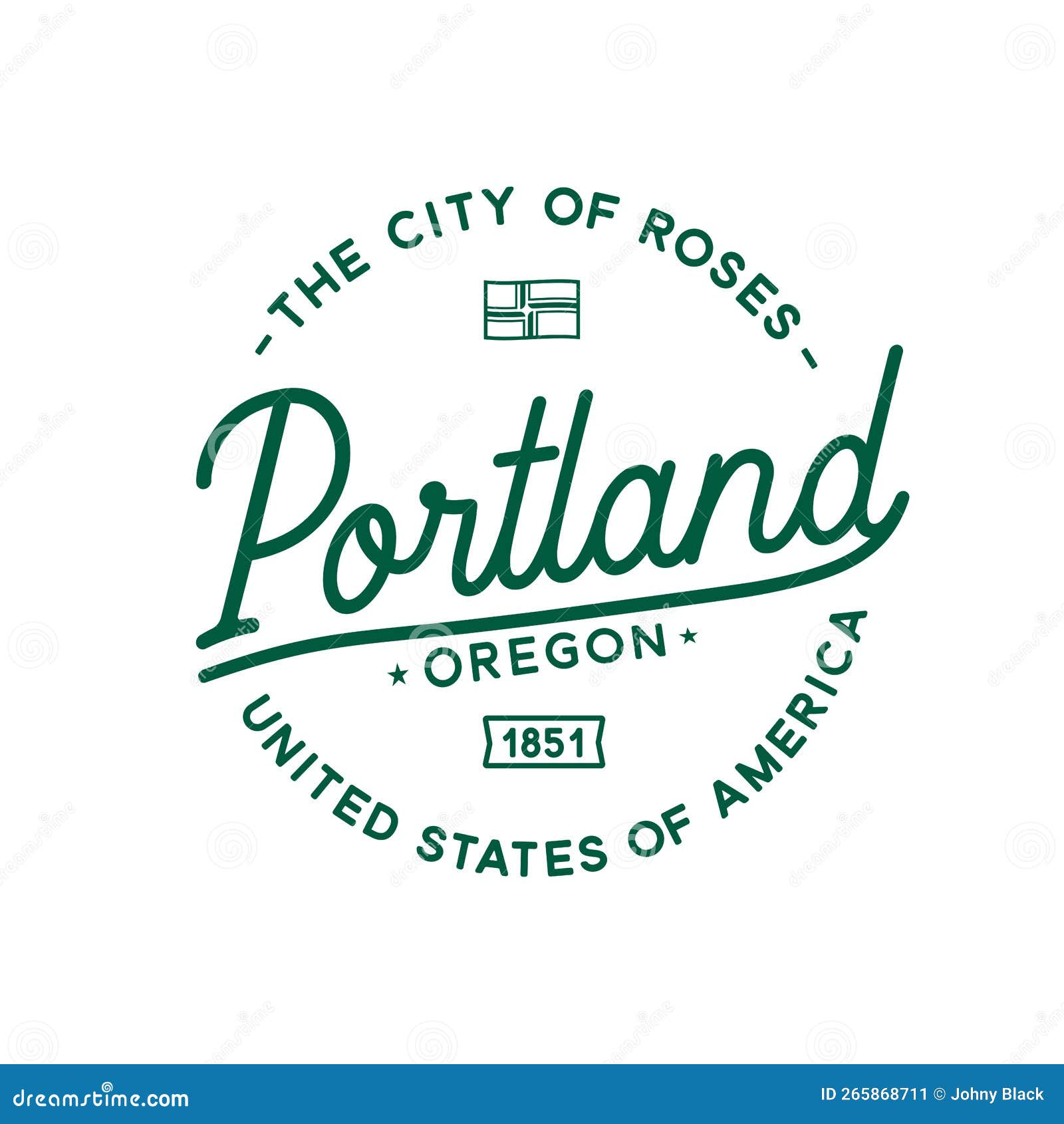City of Portland. the City of Roses. Vector and Illustration. Stock ...