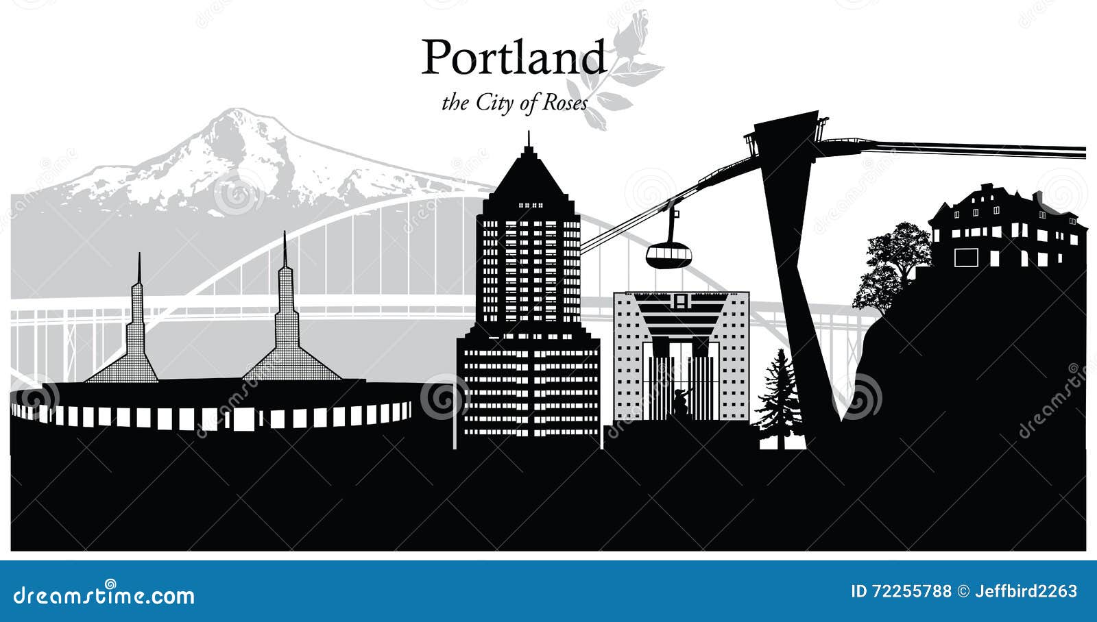 Portland, Oregon, EUA ilustração do vetor. Ilustração de projeto - 72255788