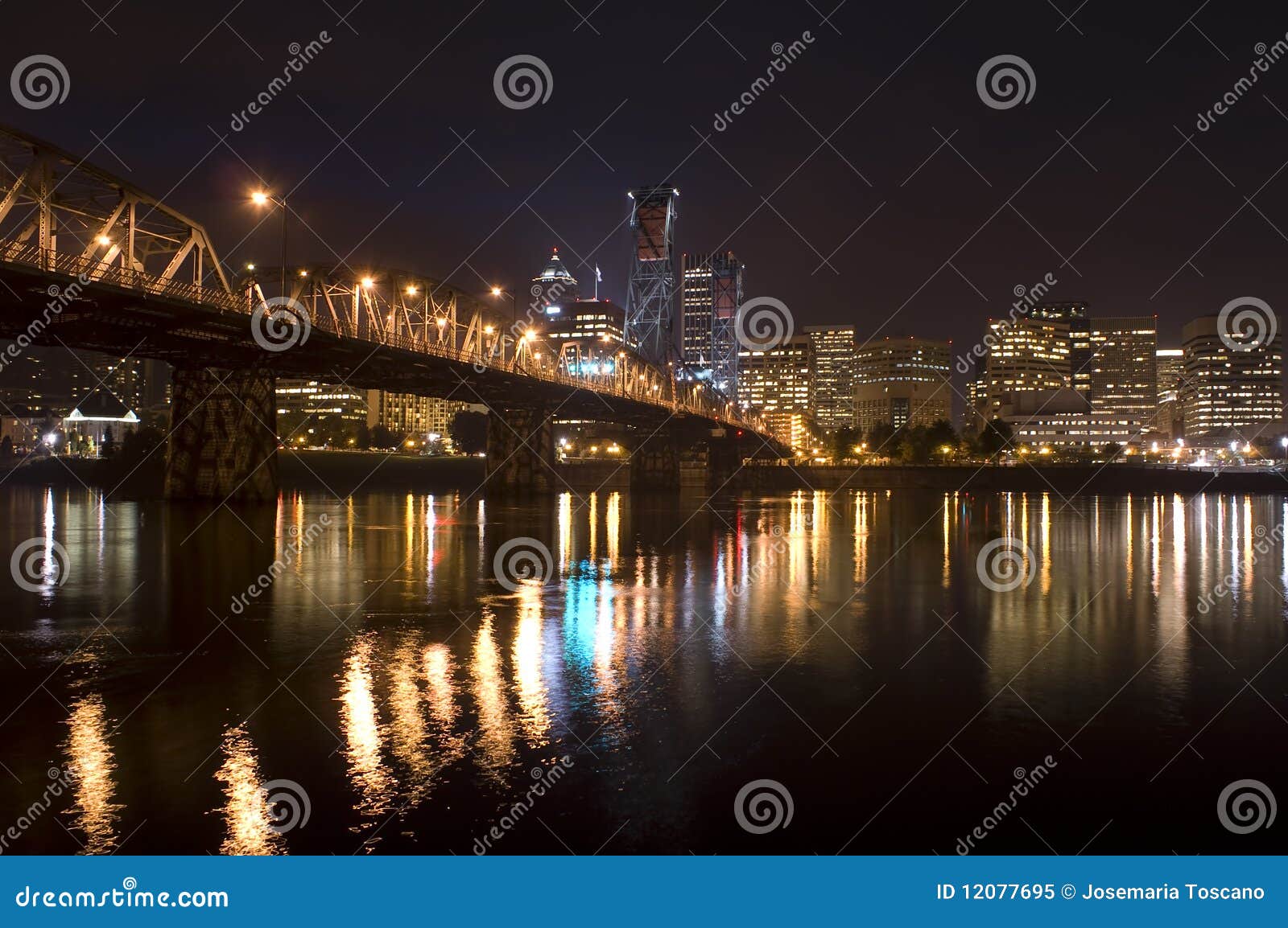 Portland, Oregon Panorama stock image. Image of highrise - 12077695
