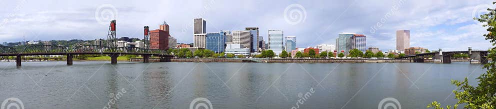Portland Oregon Panorama. stock photo. Image of clouds - 15527880