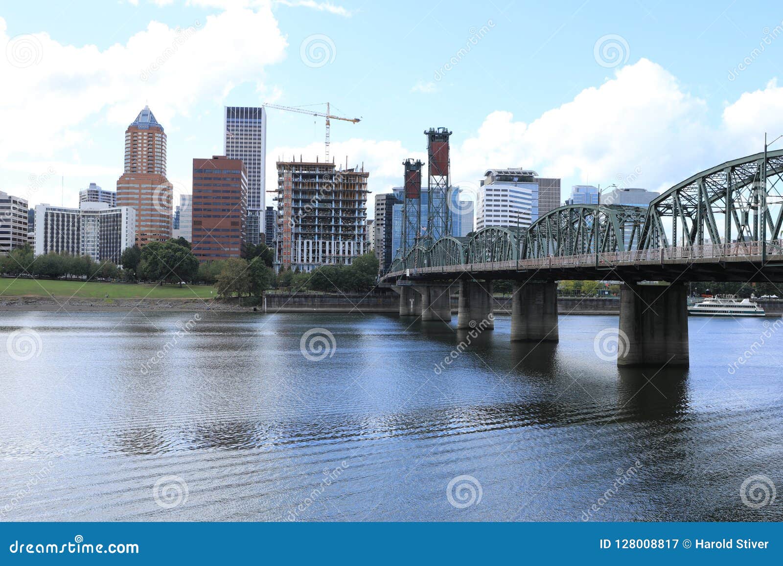 Portland, Oregon Skyline Across the Willamette River Stock Image ...
