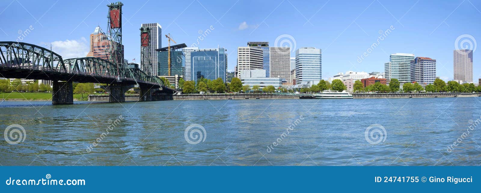 Portland Oregon Skyline, Panorama. Stock Image - Image of northwest ...