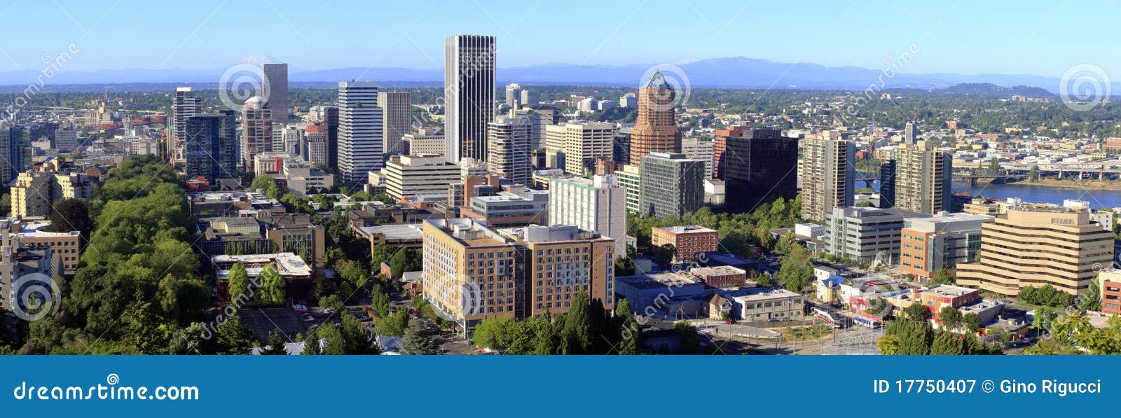 Portland or. Panorama Looking North. Stock Image - Image of outdoors ...