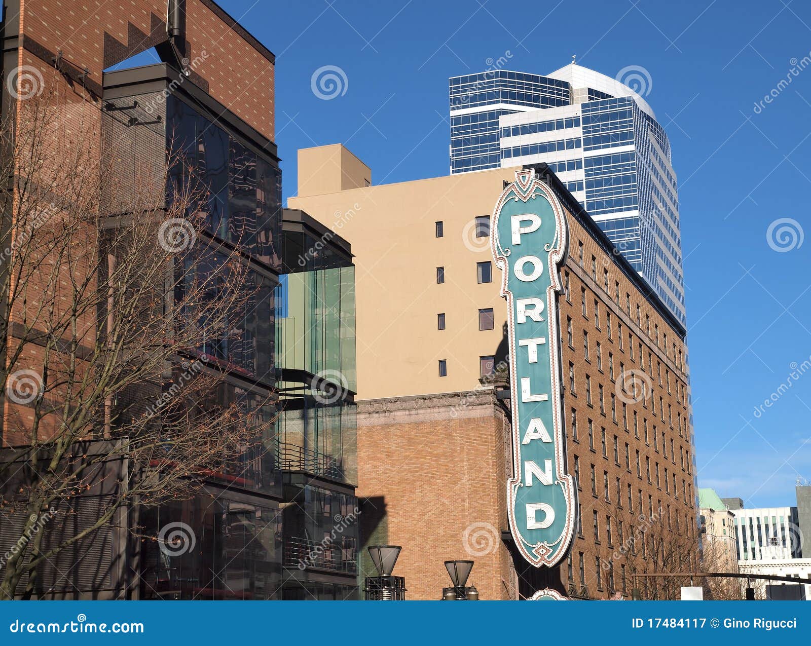 Portland sign. stock image. Image of north, blue, landmark - 17484117