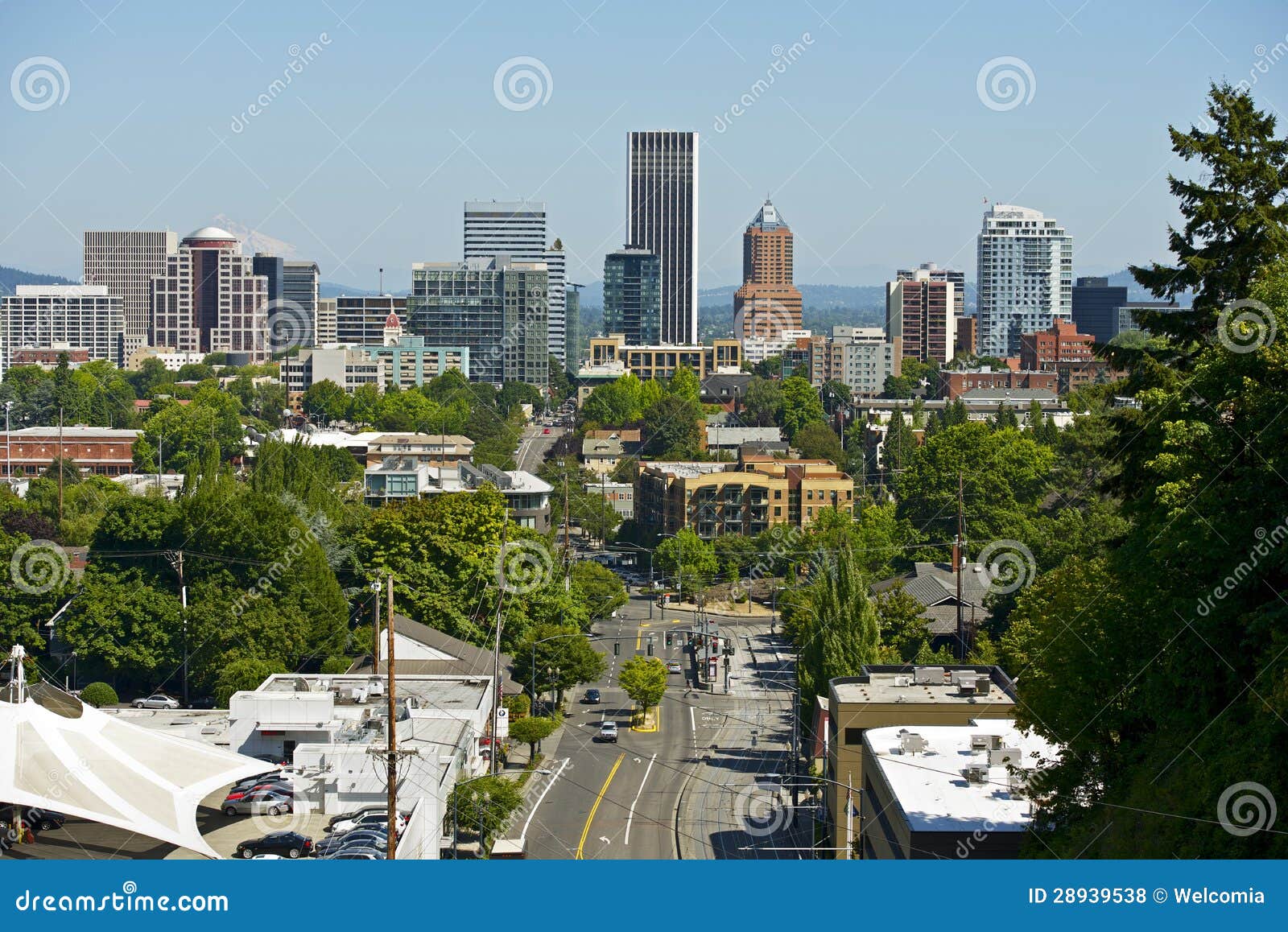 Portland Skyline stock photo. Image of horizon, portland - 28939538
