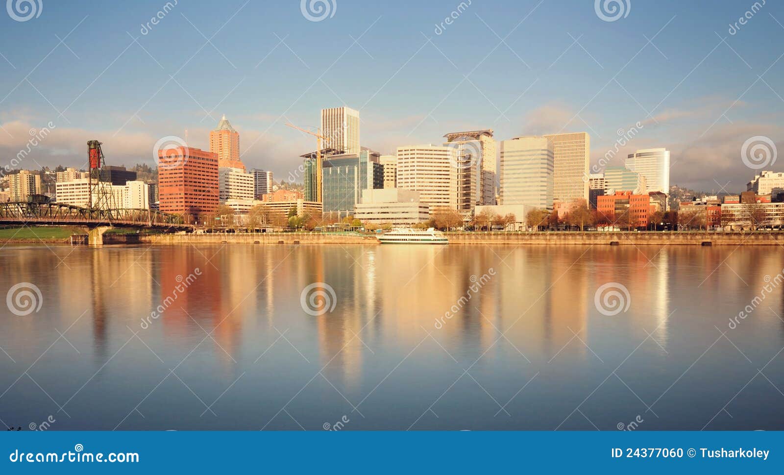 Portland Skyline and Beautiful Sky Stock Photo - Image of portland ...