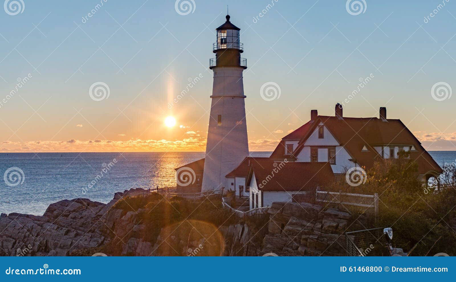 Portland Sunrise stock photo. Image of travel, lighthouse - 61468800