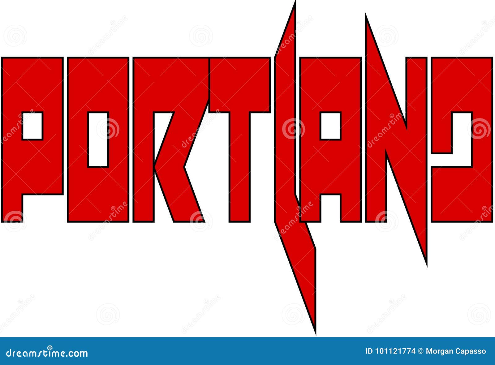 Portland Text Sign Illustration Stock Vector - Illustration of ...