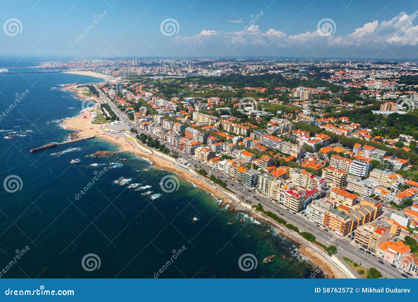 Porto city aerial view stock photo. Image of coastline - 58762572
