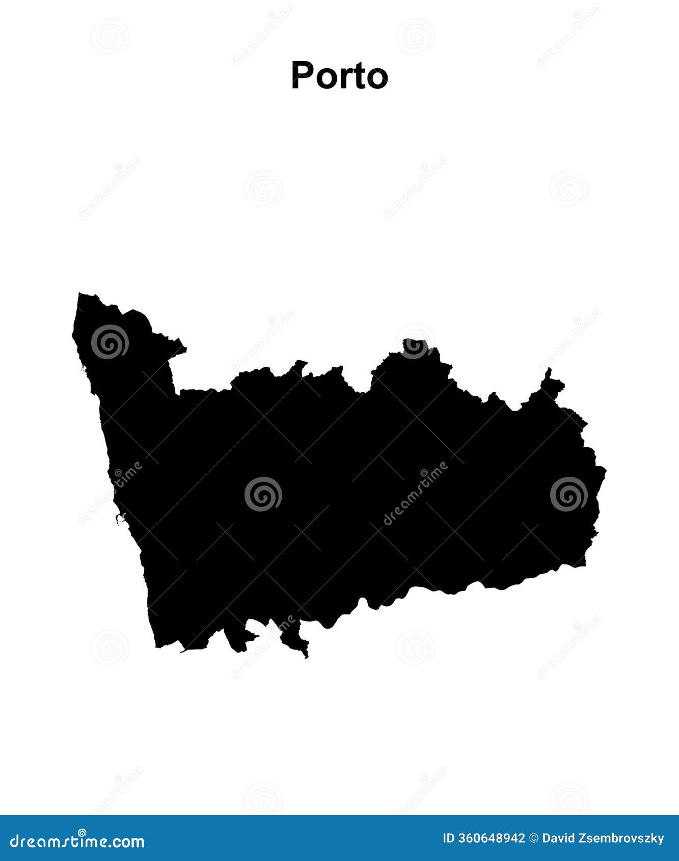 Outline Porto Portugal City Skyline With Blue Buildings Vector ...