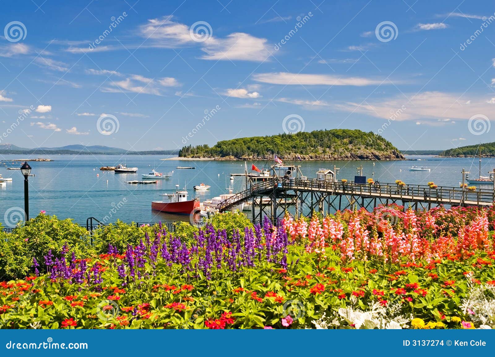 Porto E Molo Litoranei Della Maine Fotografia Stock - Immagine di ...