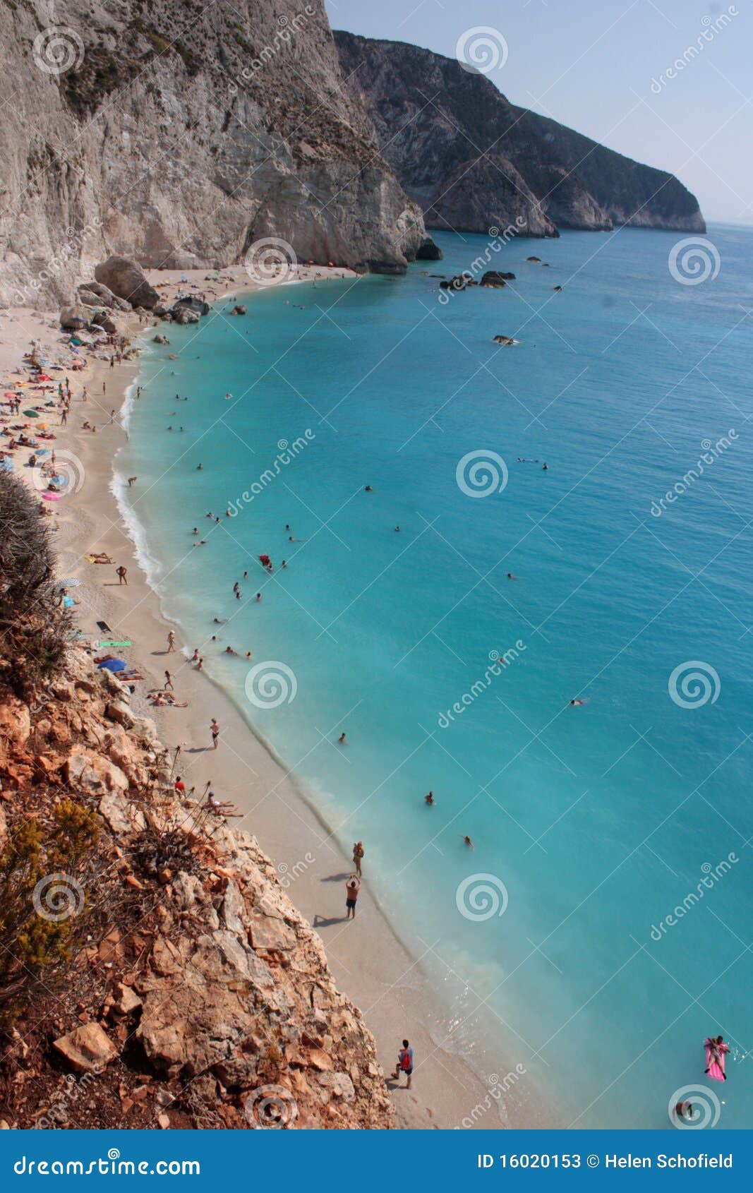 Porto Katsiki Beach in Lefkada Greece Stock Image - Image of tropical ...