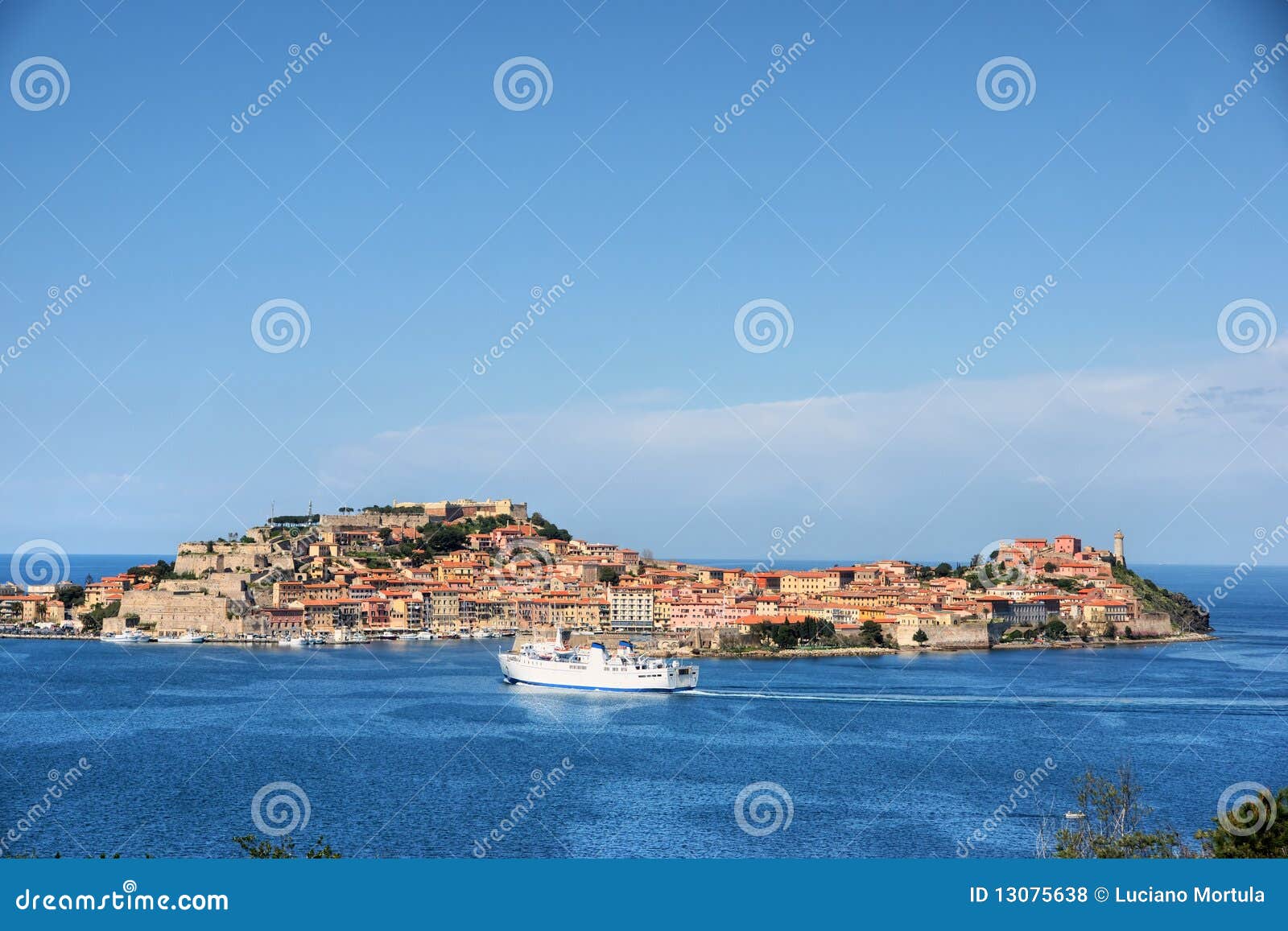Portoferraio, Isle of Elba, Italy. Stock Photo - Image of ferries ...
