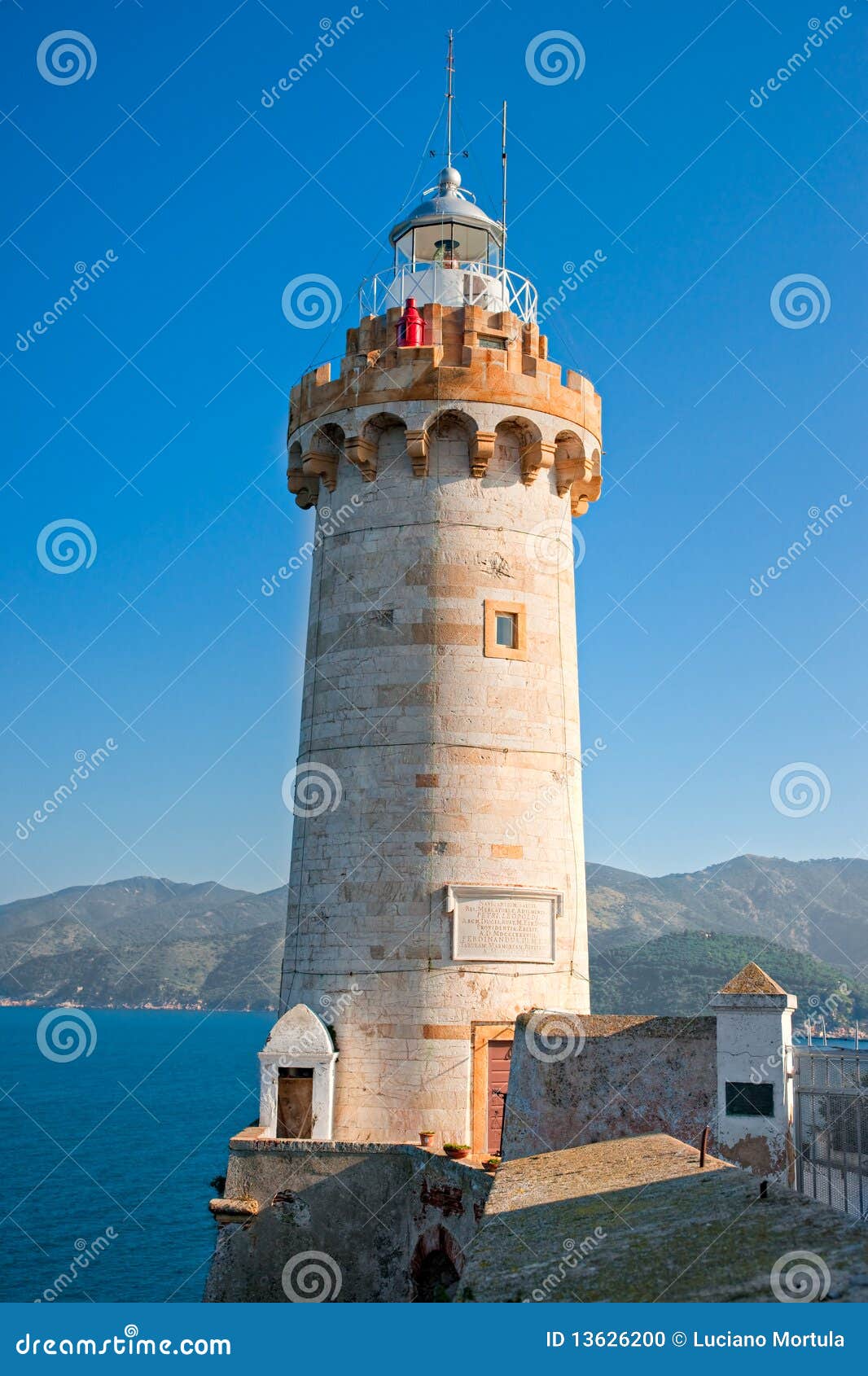 Portoferraio Lighthouse,, Isle of Elba, Italy. Stock Photo - Image of ...