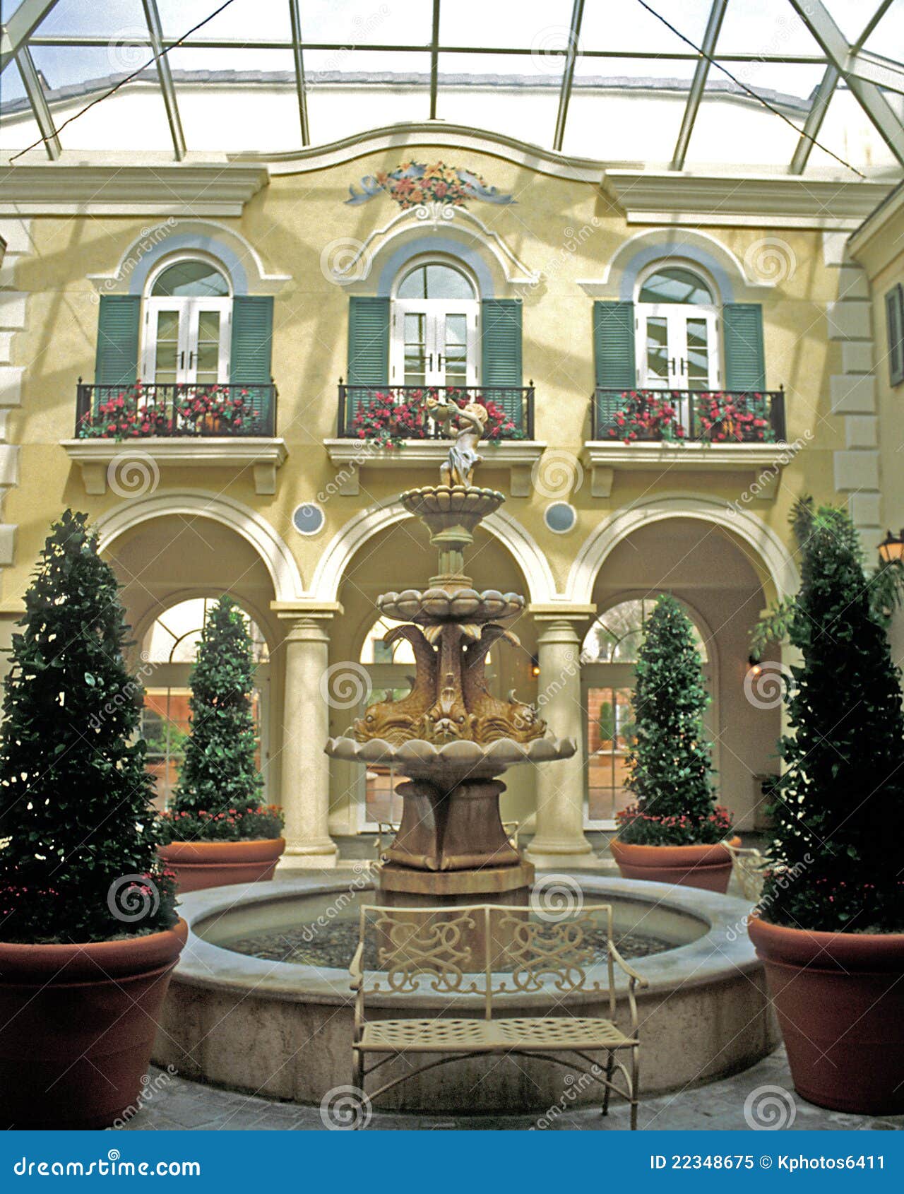 Portofino Hotel Fountain Atrium Editorial Image - Image of portofino ...