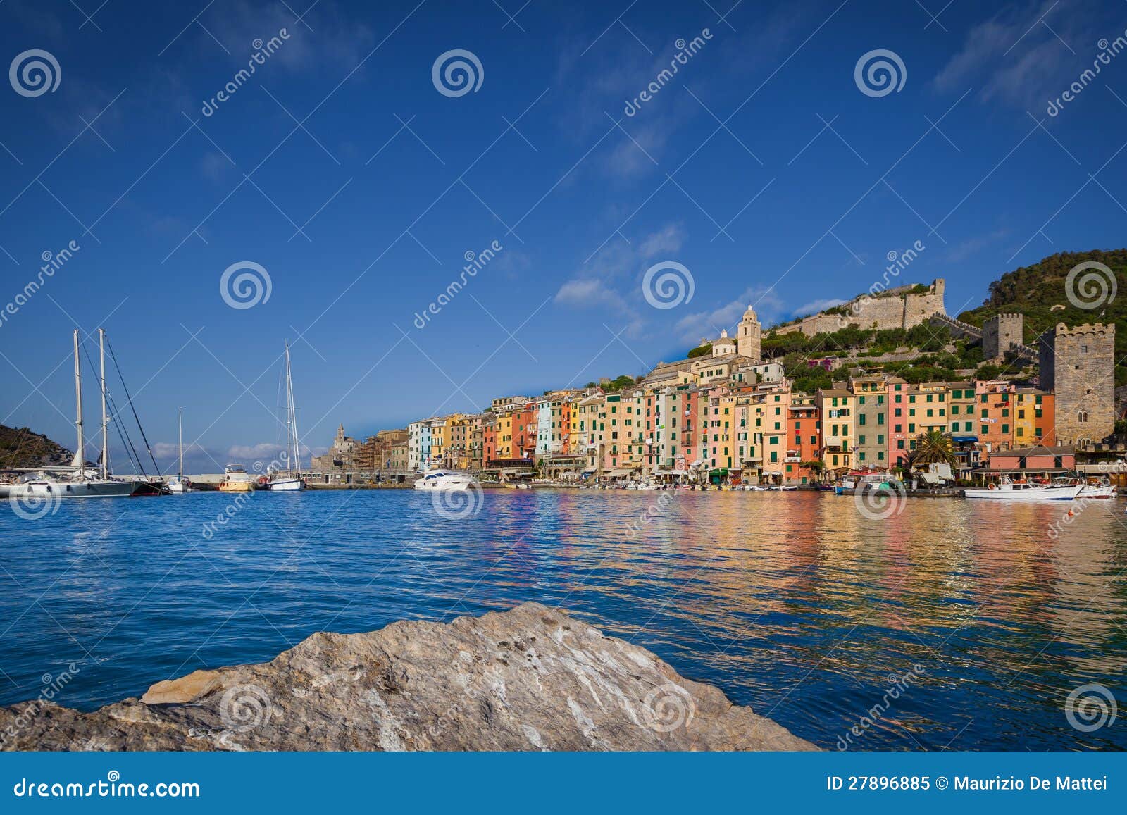 Portovenere, Italy stock image. Image of buildings, dome - 27896885