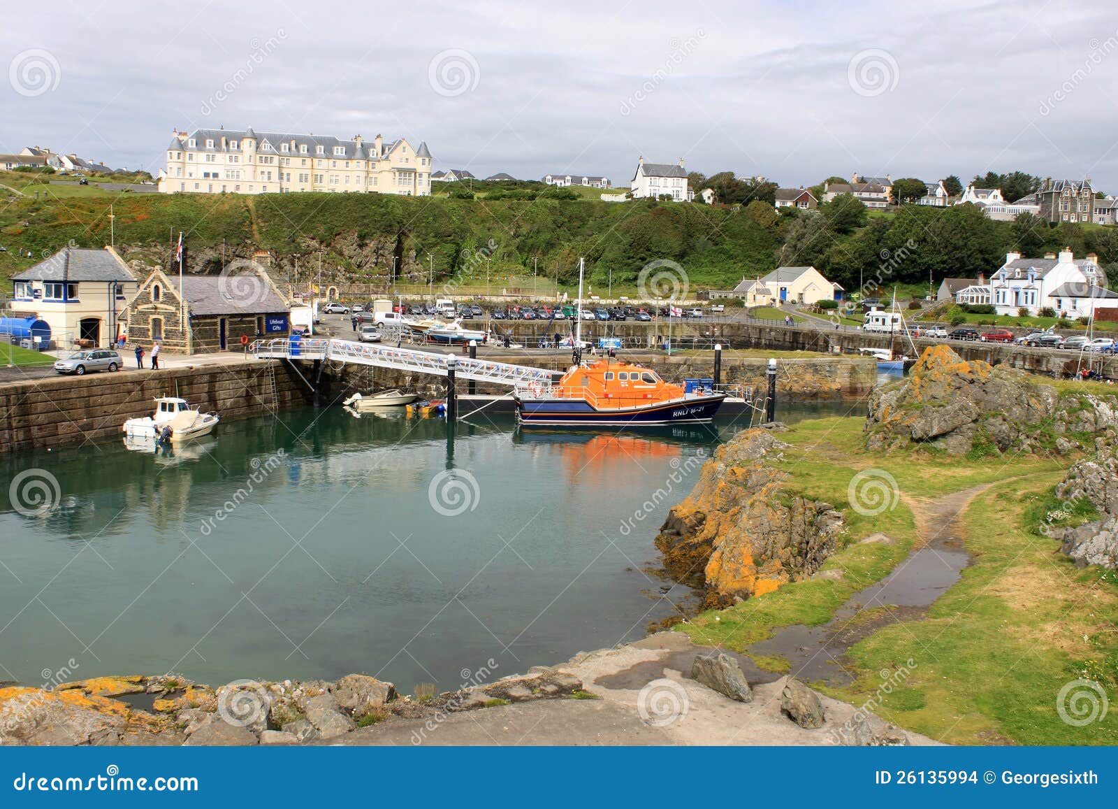 Portpatrick Harbour and Lifeboat, Scotland Editorial Stock Image ...