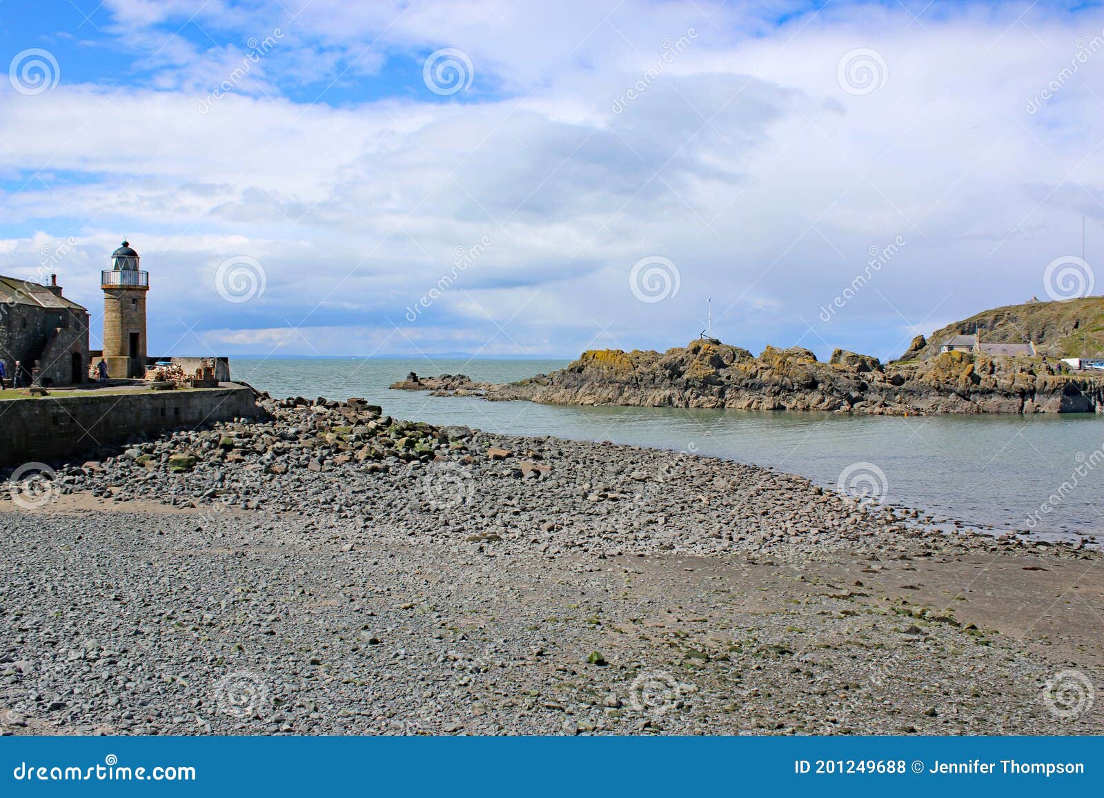 Portpatrick Lighthouse in Galloway, Scotland Stock Photo - Image of ...