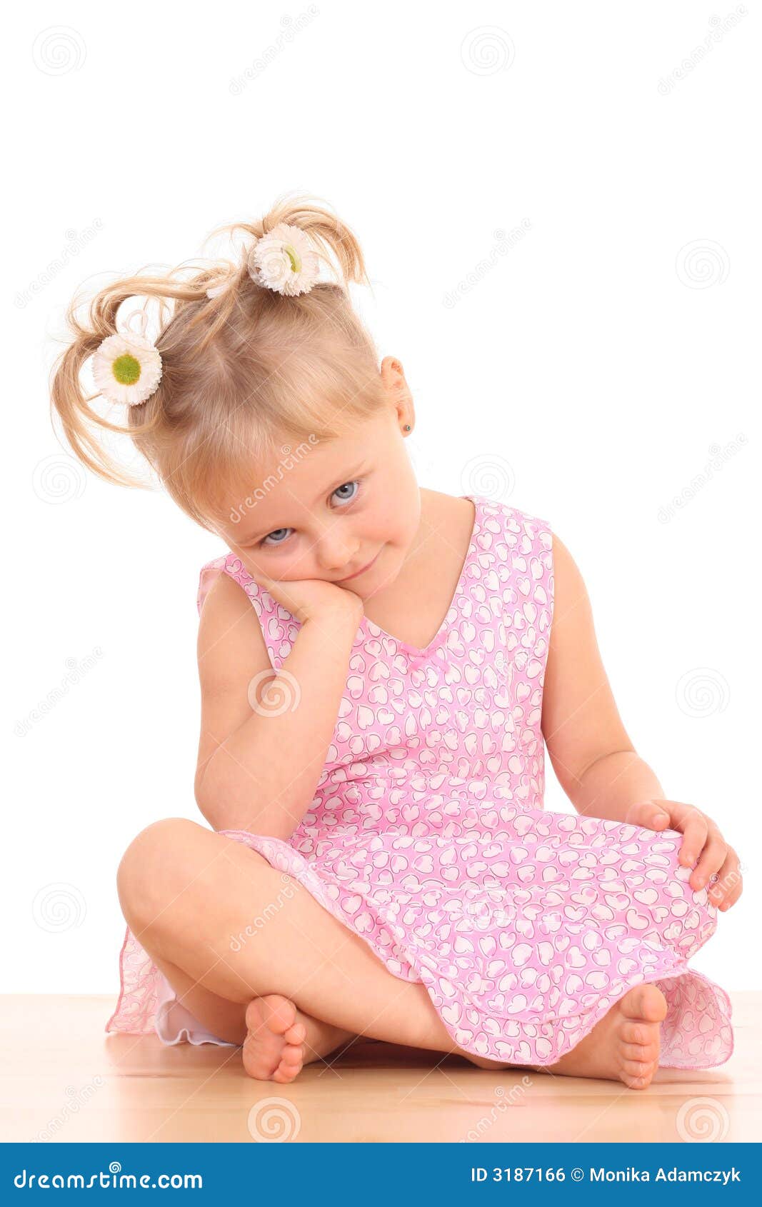 Portrait of 4 Years Old Girl Stock Photo - Image of sitting, expression ...