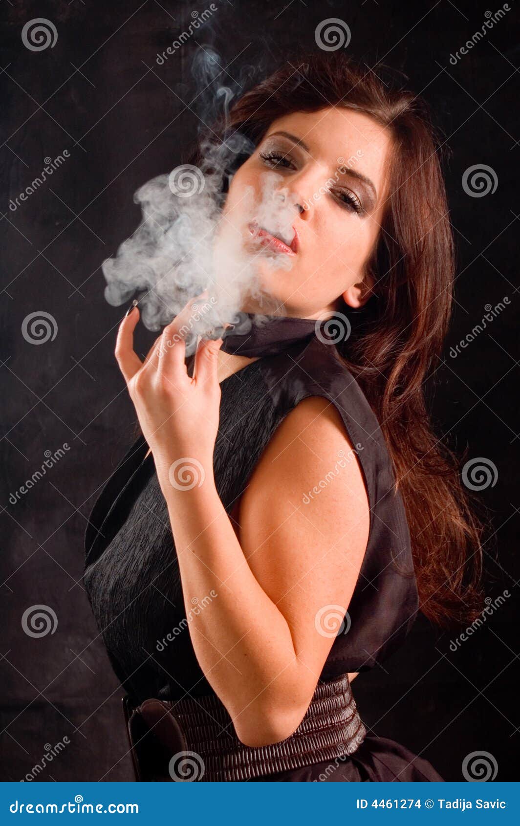 Portrait stock photo. Image of makeup, model, female, smoke - 4461274