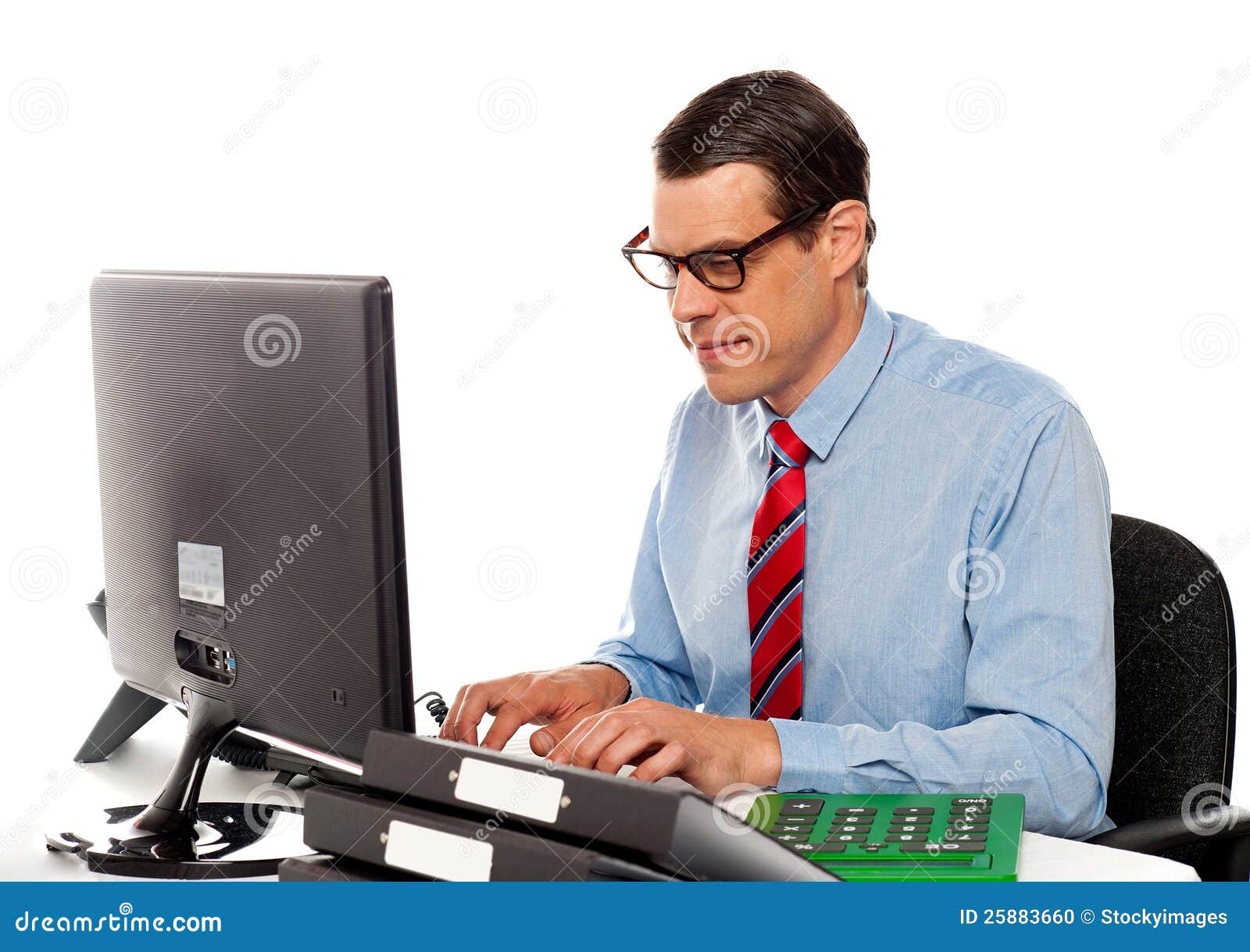 Portrait of an Accountant Working on Computer Stock Photo - Image of ...