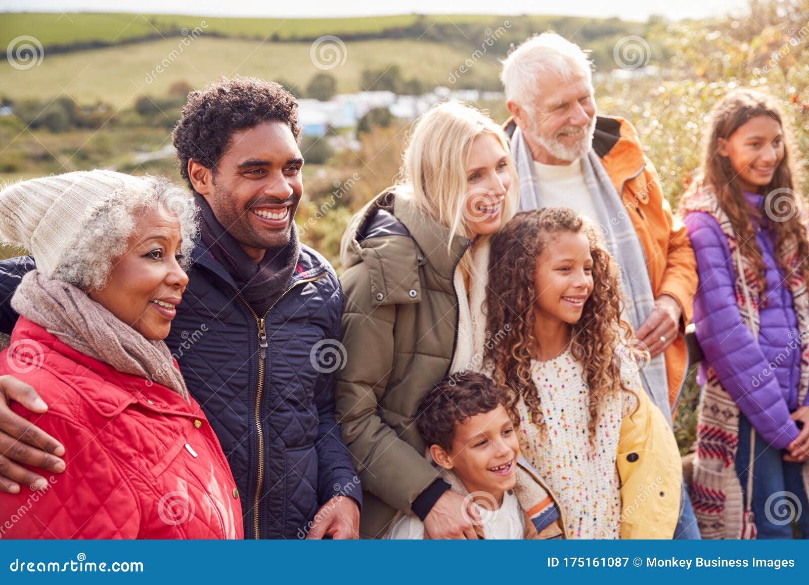 Portrait of Active Multi-Generation Family on Winter Beach Vacation ...