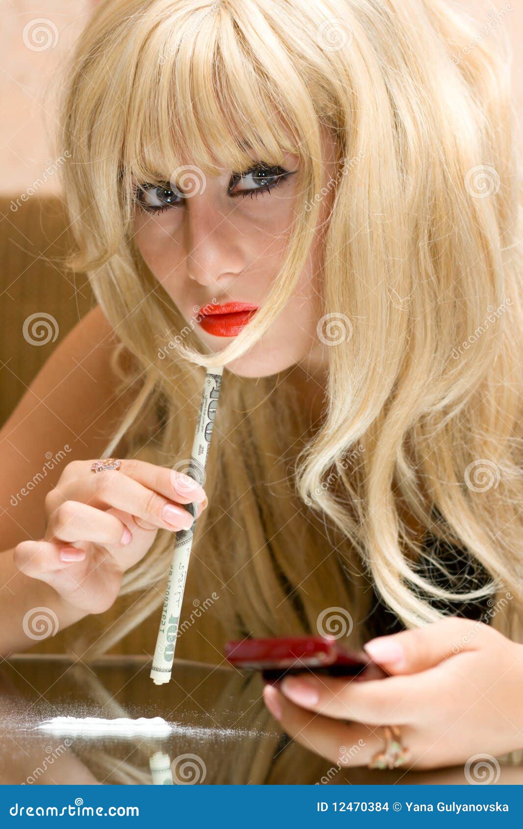 Portrait addict girl stock photo. Image of female, drug - 12470384