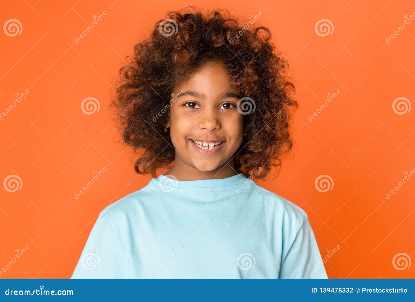 Portrait of Adorable African-american Child Girl Over Orange Background ... Portrait of Adorable African-american Child Girl Over Orange Background ...