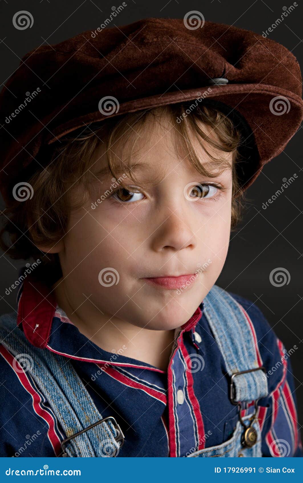 Portrait of an Adorable Boy Wearing a Cap Stock Image - Image of ...