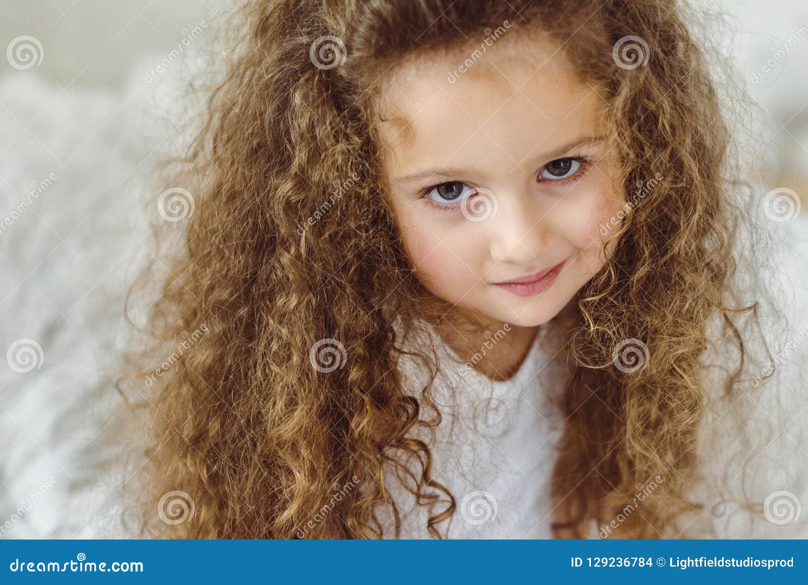 Portrait of Adorable Curly Kid Looking Stock Photo - Image of adorable ...