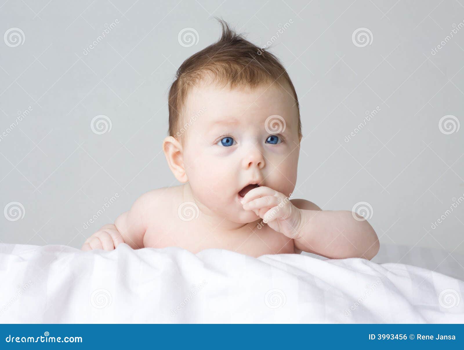 Portrait of Adorable Infant Stock Photo - Image of fair, hand: 3993456