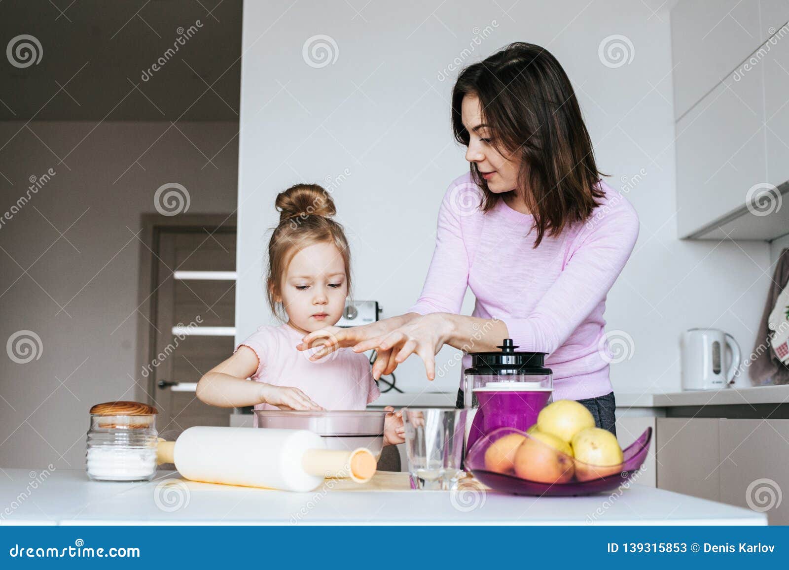 Mother And Daughter Making Cookies Stock Image Image Of Homemade