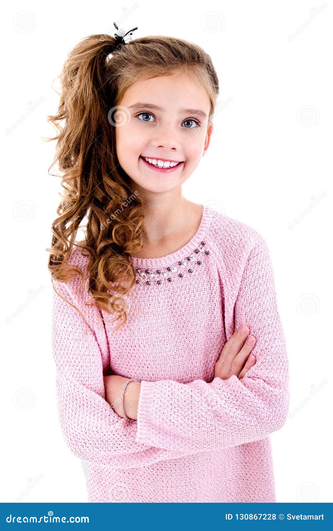 Portrait of Adorable Smiling Little Girl Child Isolated Stock Photo ... Portrait of Adorable Smiling Little Girl Child Isolated Stock Photo ...