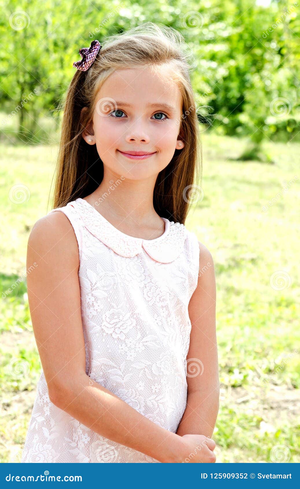 Portrait of Adorable Smiling Little Girl Child Outdoors Stock Photo ... Portrait of Adorable Smiling Little Girl Child Outdoors Stock Photo ...